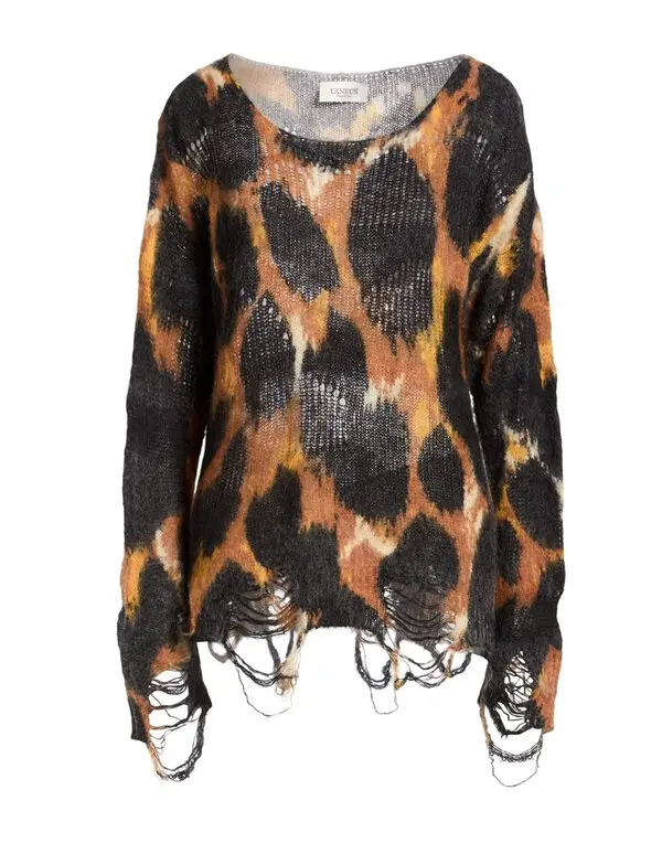 LANEUS Alpaca Wool And Polyamide Distressed Sweater