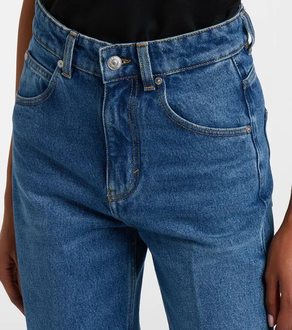Victoria Beckham Julia Straight Jeans In Mid Wash