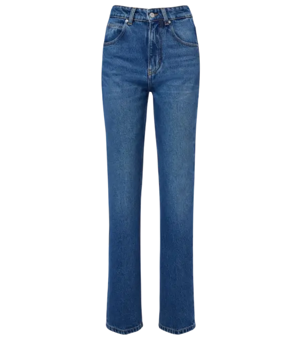 Victoria Beckham Julia Straight Jeans In Mid Wash - Blue