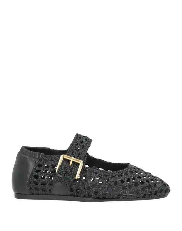 ZOLFO Leather Mary Jane Ballet Flats With Buckle Fastening