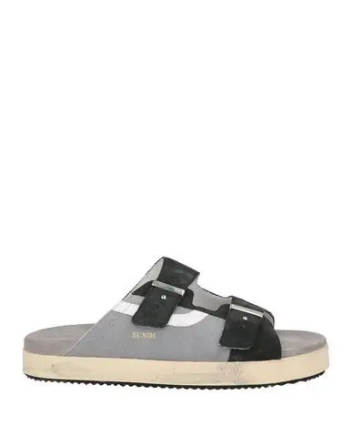 HIDNANDER Two-tone Leather And Textile Sandals