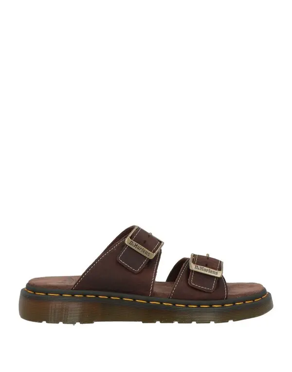 Dr. Martens Josef Grizzly Leather Sandals With Buckle Fastening - Brown