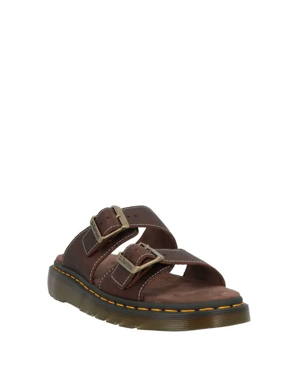 Dr. Martens Josef Grizzly Leather Sandals With Buckle Fastening - Brown