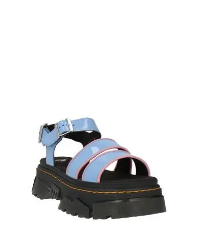 Dr. Martens Patent Leather Two-tone Sandals With Buckle Fastening - Blue