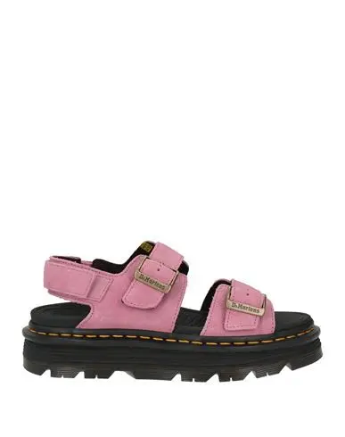 Dr. Martens Suede Sandals With Buckle And Velcro Fastening - Pink