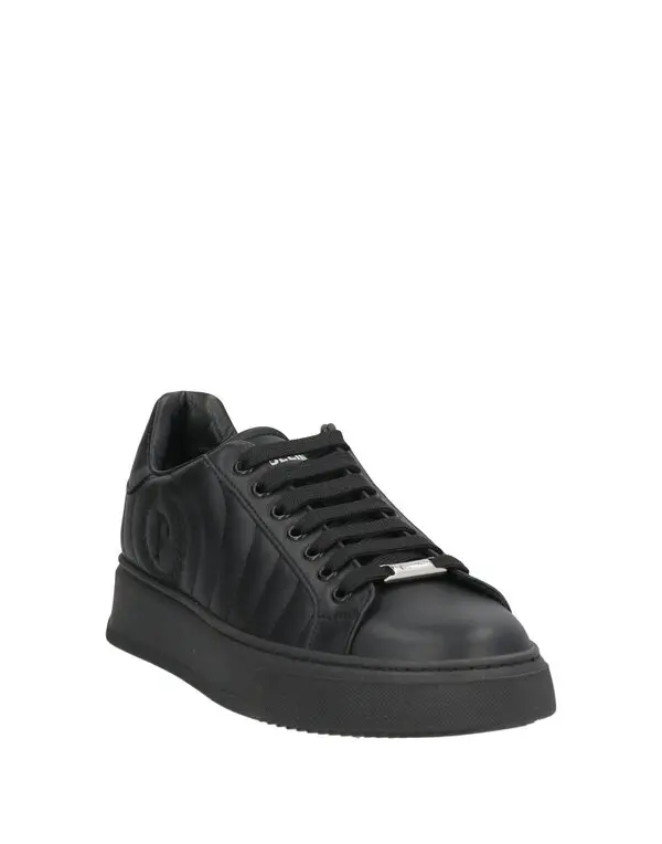 POLLINI Quilted Leather Lace-up Sneakers
