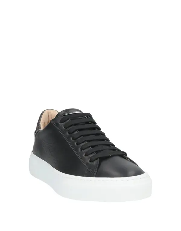 Fabiana Filippi Leather Low-top Sneakers With Metallic Accents - Black