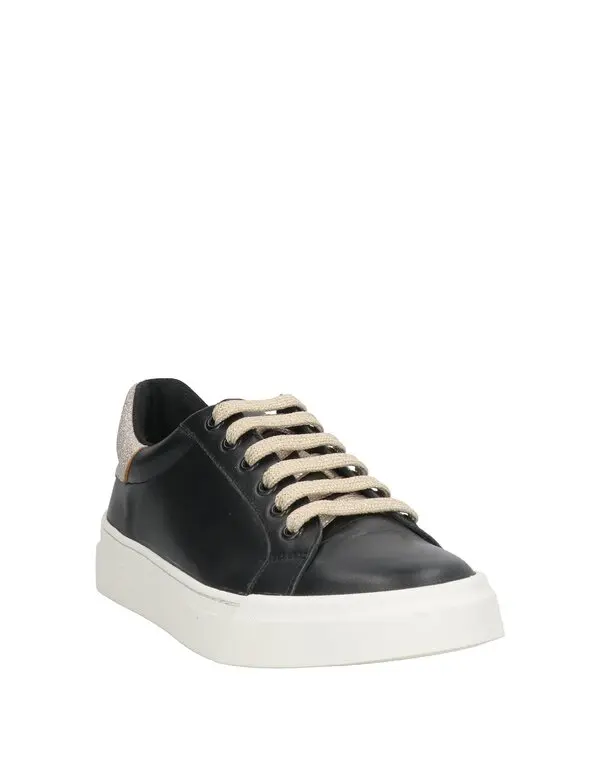 BALDININI Leather Low-top Sneakers With Glitter Detail