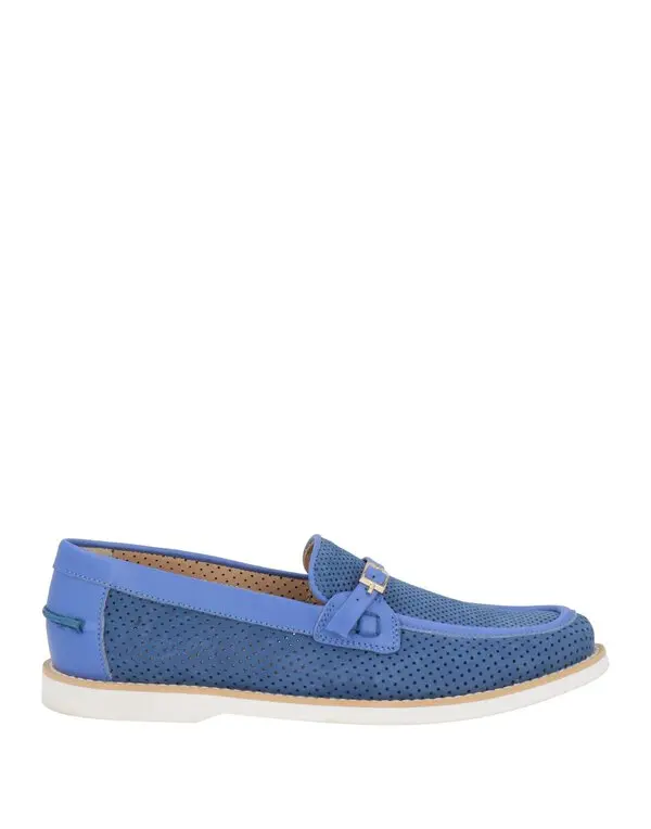 BALDININI Slate Leather Loafers With Buckle