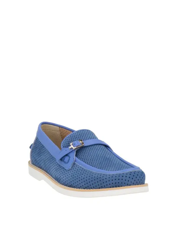 BALDININI Slate Leather Loafers With Buckle