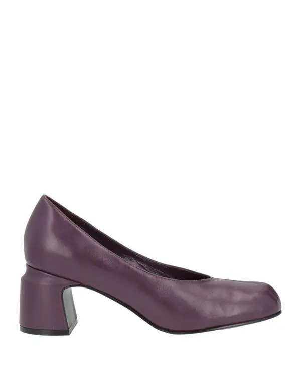 JEANNOT Leather Block Heel Pumps