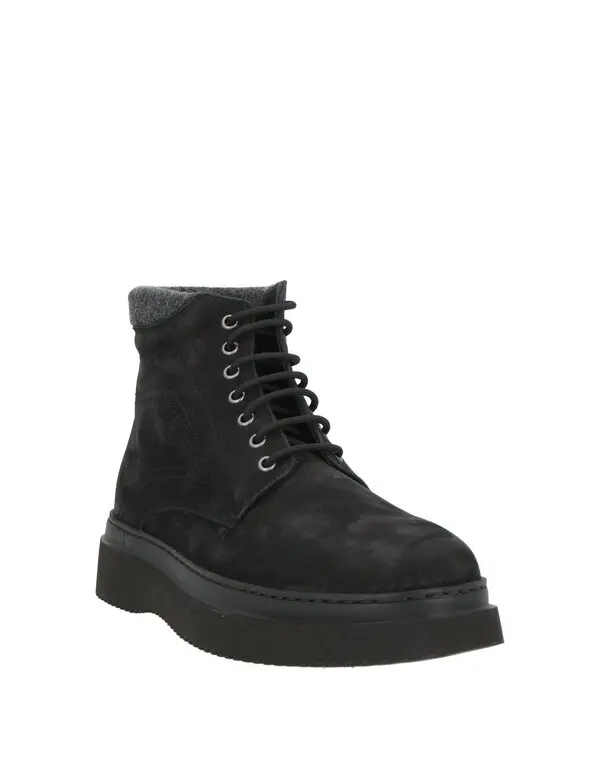 BALDININI Suede And Flannel Lace-up Ankle Boots