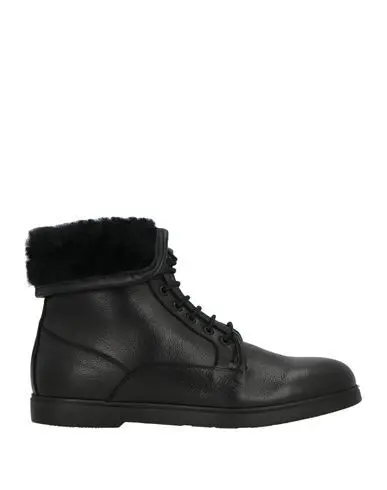 BALDININI Leather Ankle Boots With Shearling Trim