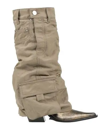 Elena Iachi Textile Fibers And Leather Boots - Beige