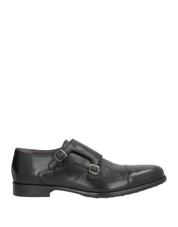 POLLINI Leather Monk Strap Loafers