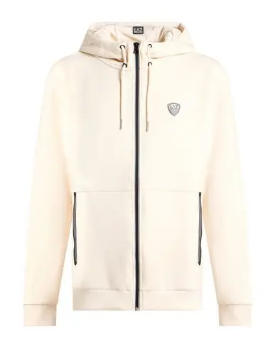 EA7 Sweatshirt With Hood And Zip Closure - White
