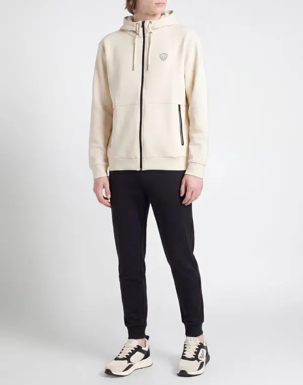 EA7 Sweatshirt With Hood And Zip Closure - White