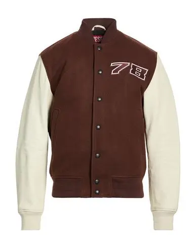DIESEL® Wool, Nylon, And Cow Leather Varsity Jacket