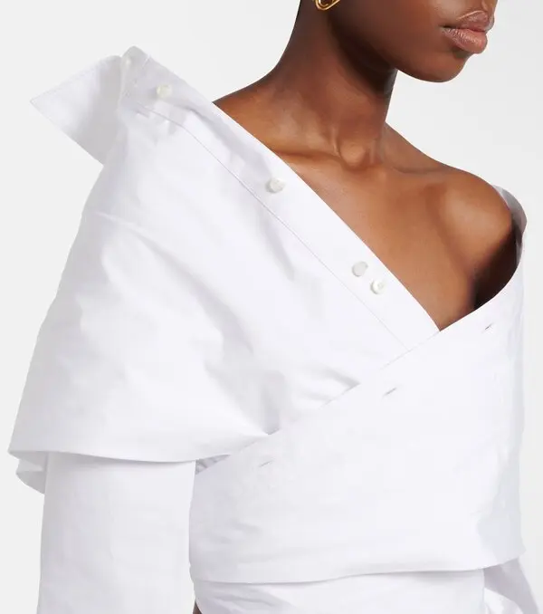 Balenciaga Off-shoulder Cotton Top - White