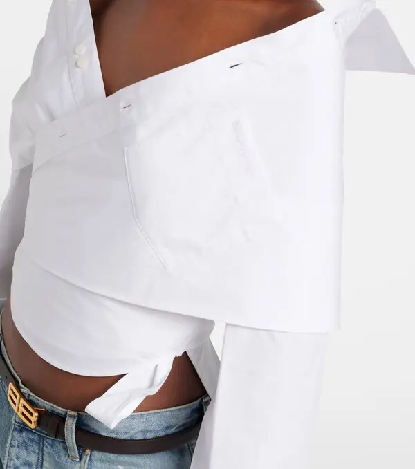 Balenciaga Off-shoulder Cotton Top - White