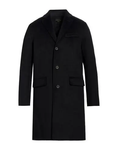 BRERAS MILANO Single-breasted Wool Blend Coat - Black