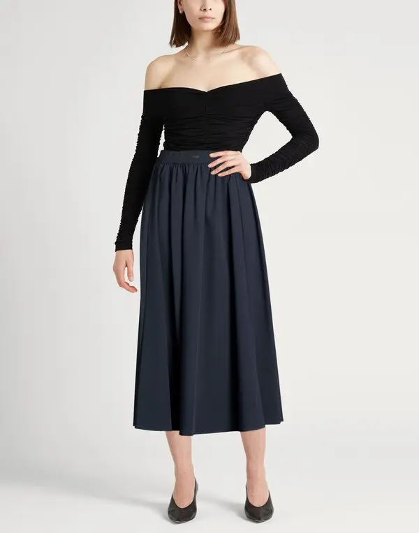 Herno Midi Skirt In Midnight Polyamide And Elastane