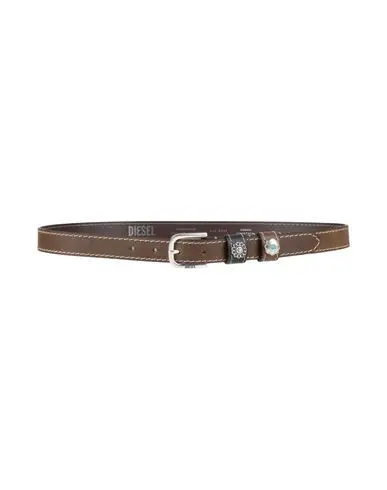 DIESEL® Leather Belt With Embellishments - Dark Brown