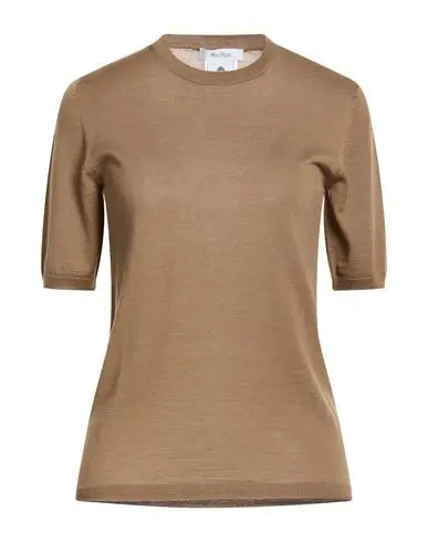 Max Mara Virgin Wool Knit Crewneck Sweater - Beige
