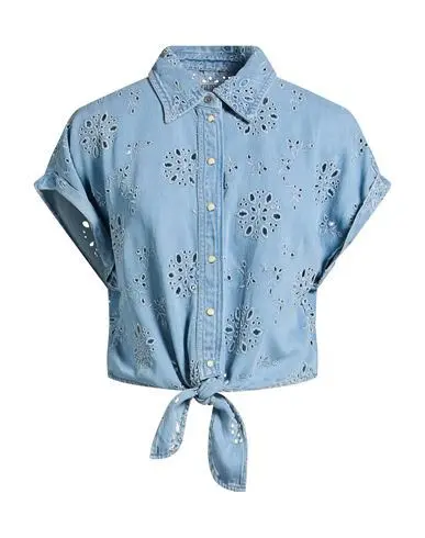 Guess Embroidered Lyocell And Cotton Denim Shirt