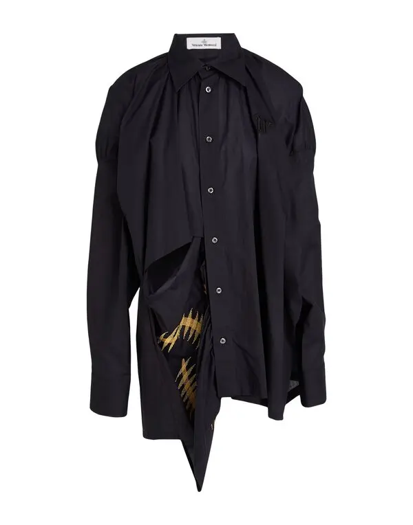 VIVIENNE WESTWOOD Cotton Shirt With Cutout Detail - Black