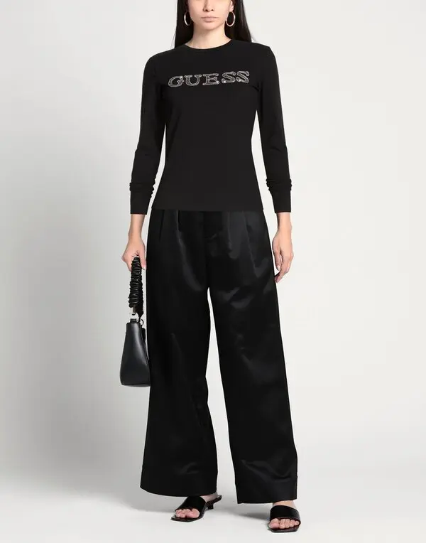 Guess Embellished Logo Long Sleeve Cotton T-shirt
