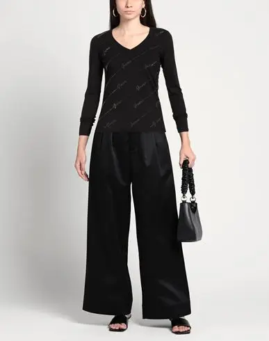 Guess Long Sleeve V-neck T-shirt With Crystal Appliqués