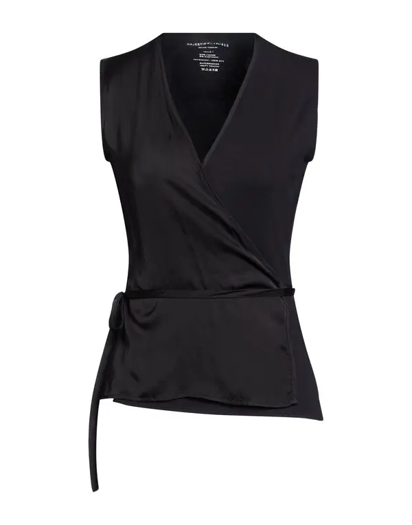 Majestic Filatures Sleeveless Wrap Top With Tie Fastening
