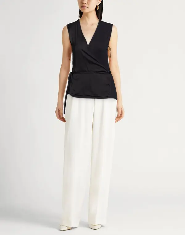 Majestic Filatures Sleeveless Wrap Top With Tie Fastening