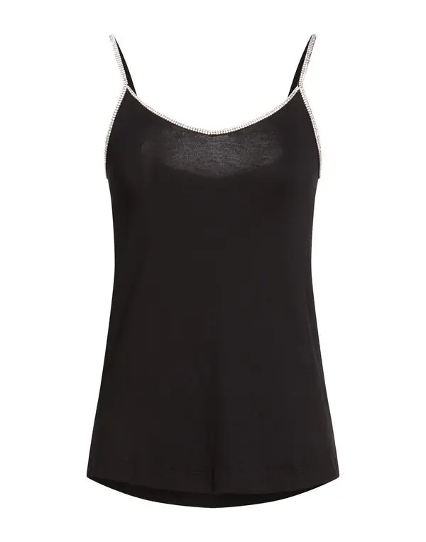 Majestic Filatures Viscose And Elastane Tank With Swarovski Crystal Embellishments
