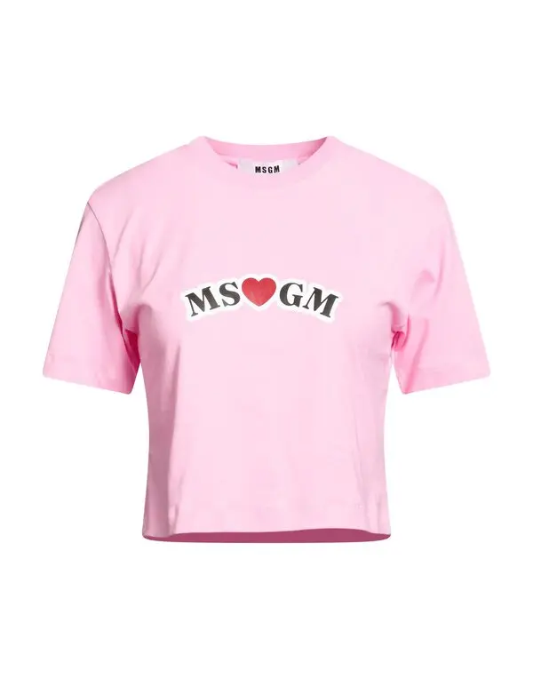 MSGM Cotton T-shirt With Logo Print
