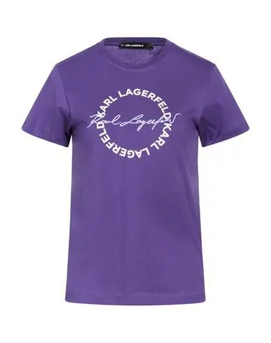 Karl Lagerfeld Organic Cotton Logo Print T-shirt - Purple