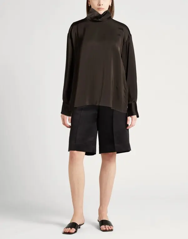 Fabiana Filippi Turtleneck Long Sleeve Satin Top
