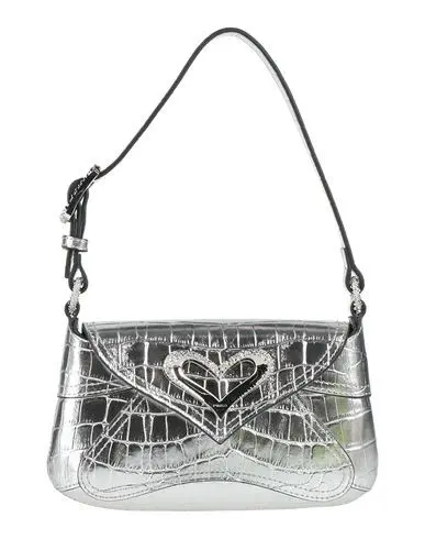 Pinko Metallic Crocodile-embossed Leather Baguette Bag