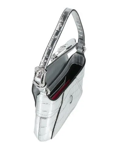 Pinko Metallic Crocodile-embossed Leather Baguette Bag