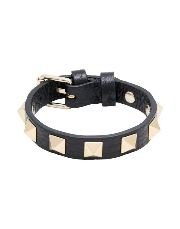 Valentino Garavani Studded Leather Bracelet - Black