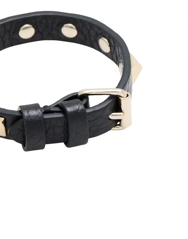 Valentino Garavani Studded Leather Bracelet - Black