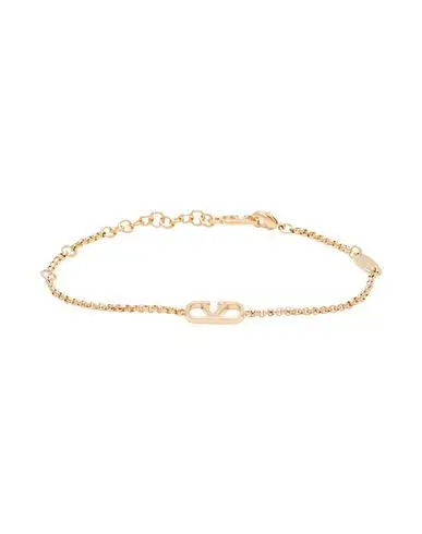 Valentino Garavani Metal Bracelet With Designer Plaque - Gold
