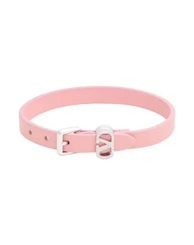 Valentino Garavani Leather Bracelet With Crystal Embellishments - Pink