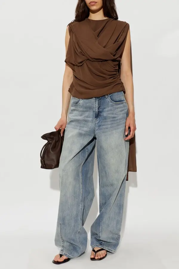 GESTUZ Asymmetrical Draped Top