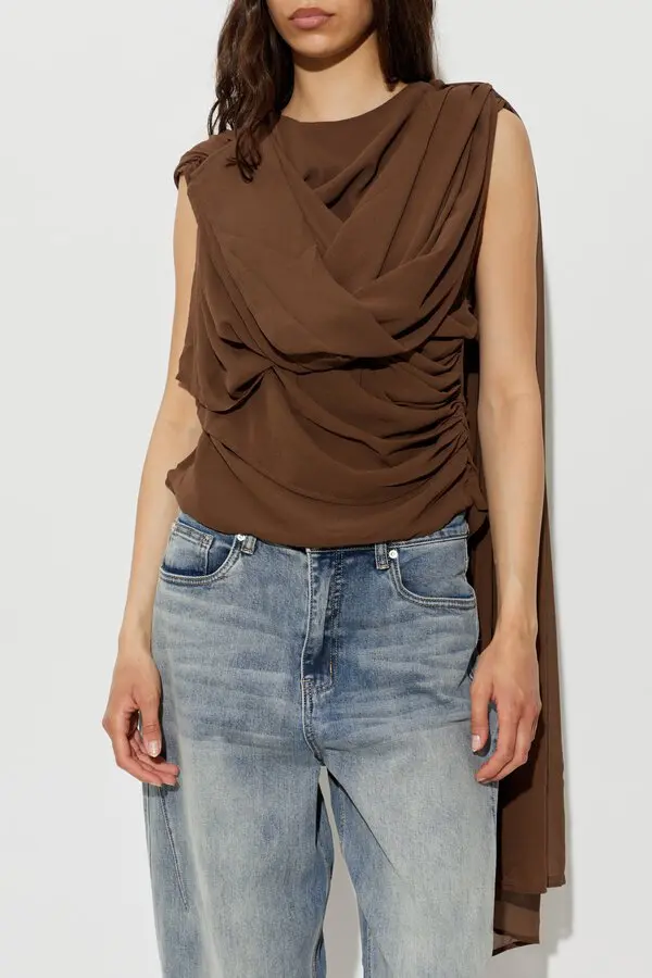 GESTUZ Asymmetrical Draped Top