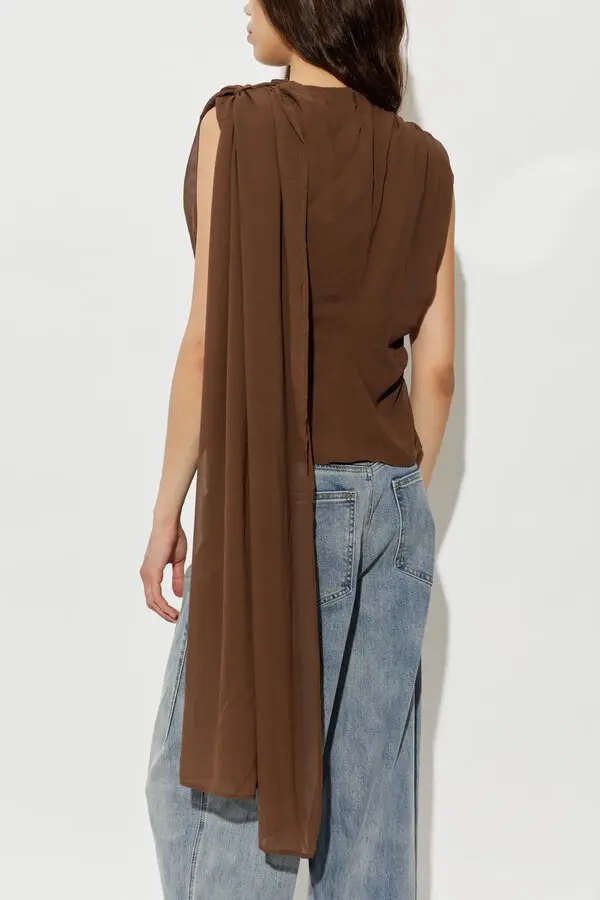 GESTUZ Asymmetrical Draped Top