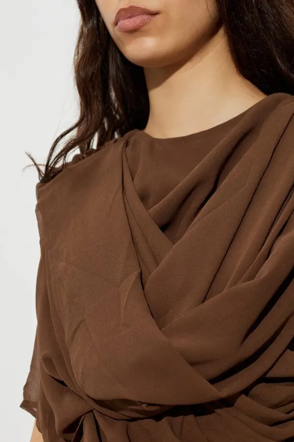 GESTUZ Asymmetrical Draped Top