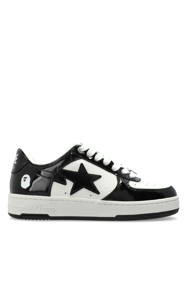 A BATHING APE Low Top Patent Leather Sneakers - Black