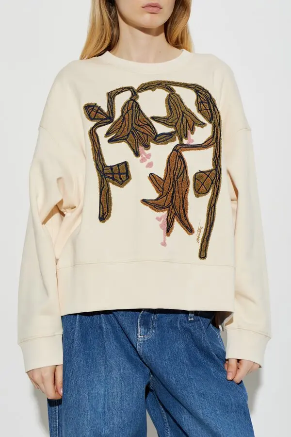 Munthe Nakoa' Cotton Knit Sweatshirt With Botanical Embroidery